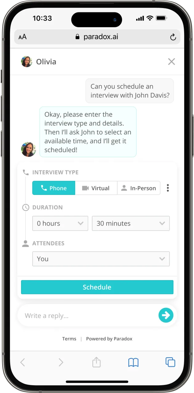Interview Scheduling — Paradox